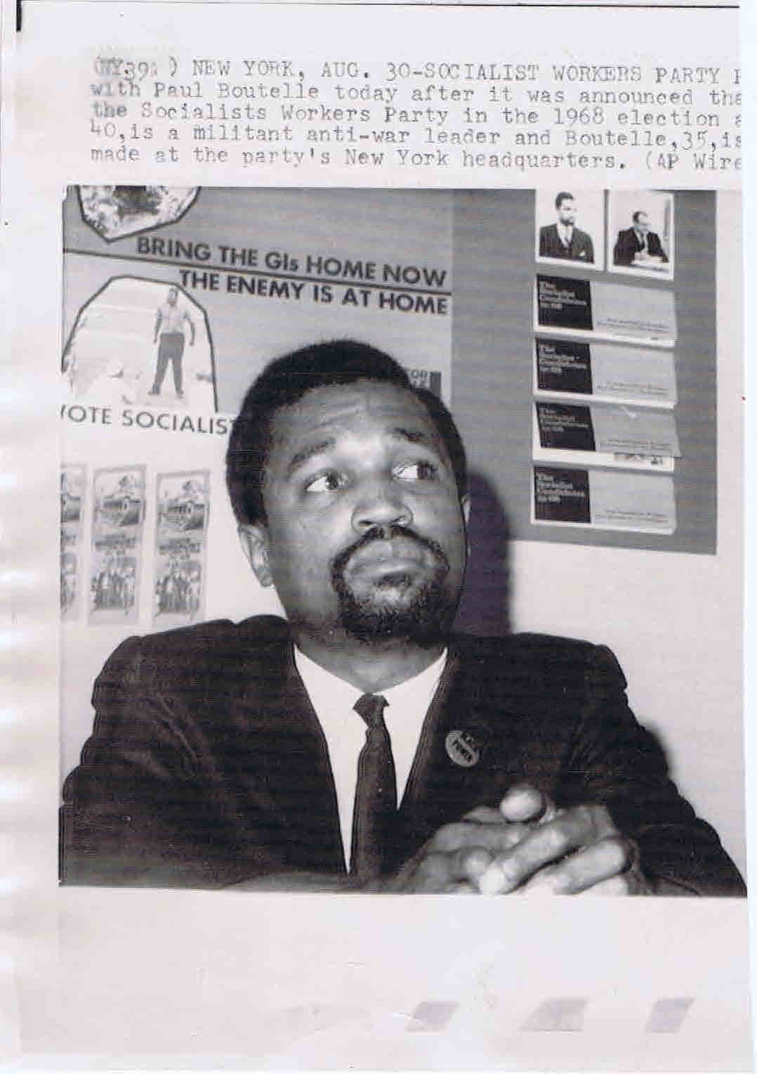 EUA – ELEIÇÕES PRESIDENCIAIS DE 1968 – SWP – FRED HALSTEAD – PAUL ...