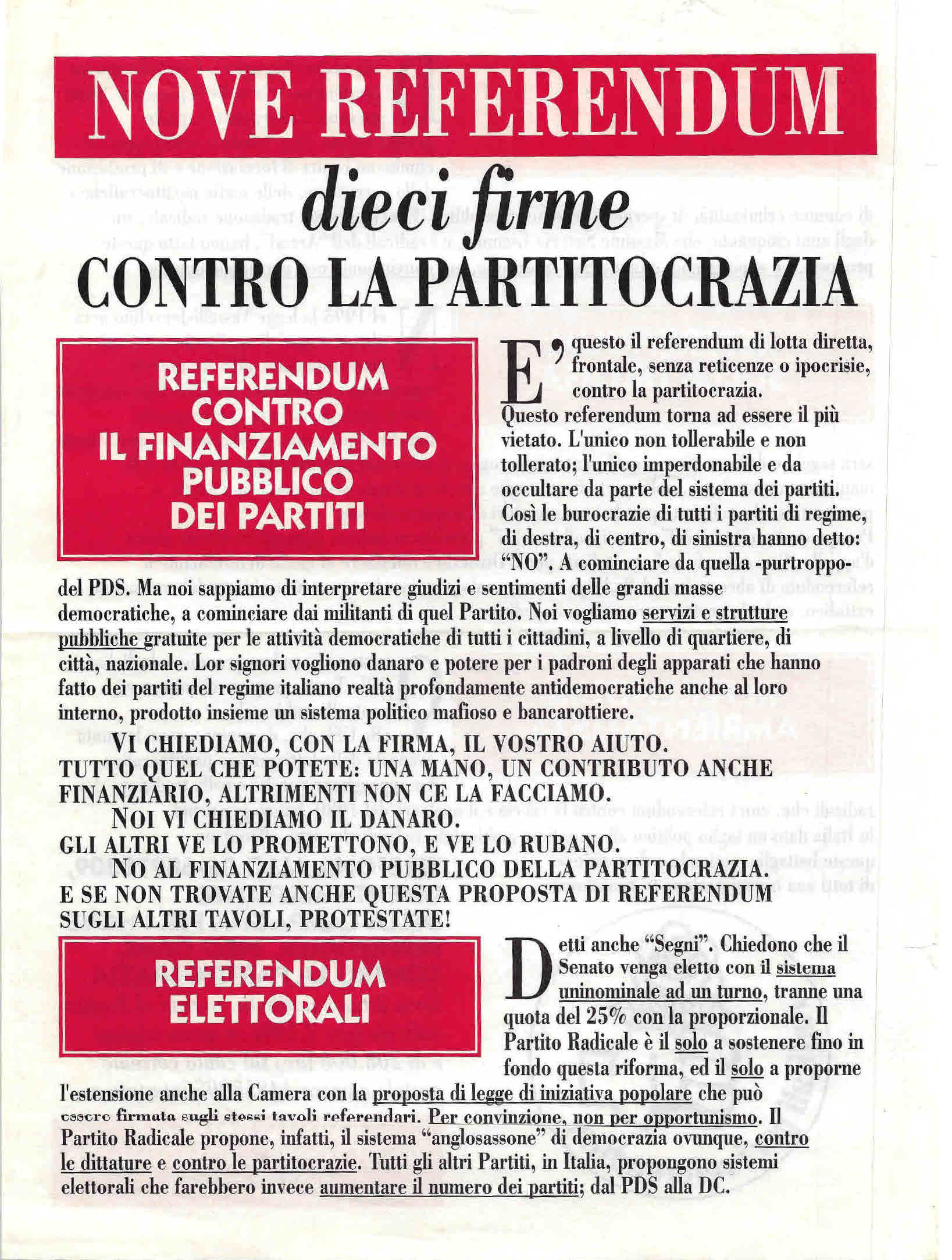 ITÁLIA – PARTITO RADICALE – EPHEMERA – Biblioteca e arquivo de José ...