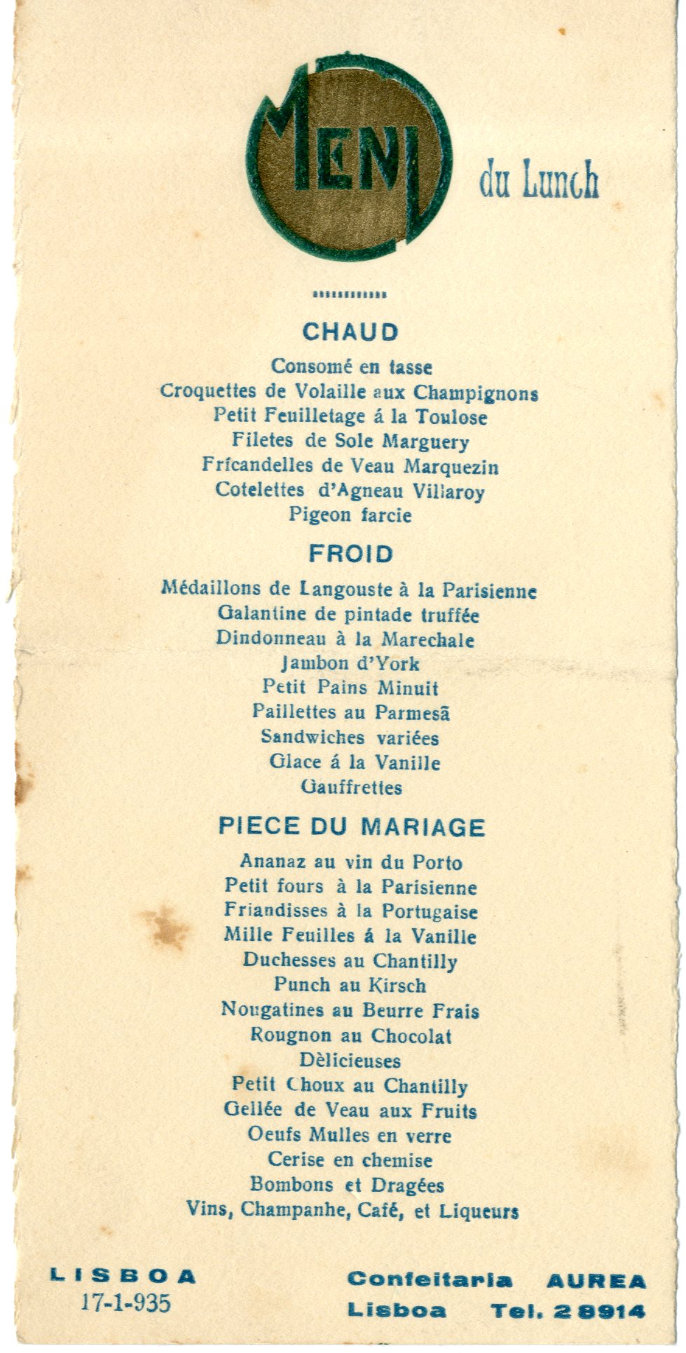 NÚCLEO DE GASTRONOMIA DO EPHEMERA: MENU DA CONFEITARIA ÁUREA – EPHEMERA ...